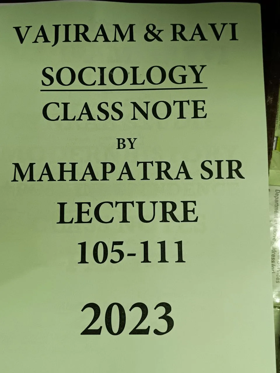 Mahapatra Sociology Optional Material 2023 [1 to 6 Books] - Copy Notes